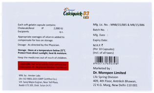 Calciquick D3 2k Capsule 10 - Uses, Side Effects, Dosage, Price | Truemeds