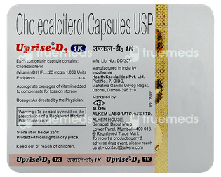Uprise D3 1000 Iu Softgel Capsule 15 - Uses, Side Effects, Dosage ...