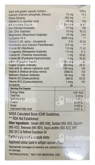 Oxy Nut 40 Softgel Capsule 15 - Uses, Side Effects, Dosage, Price ...