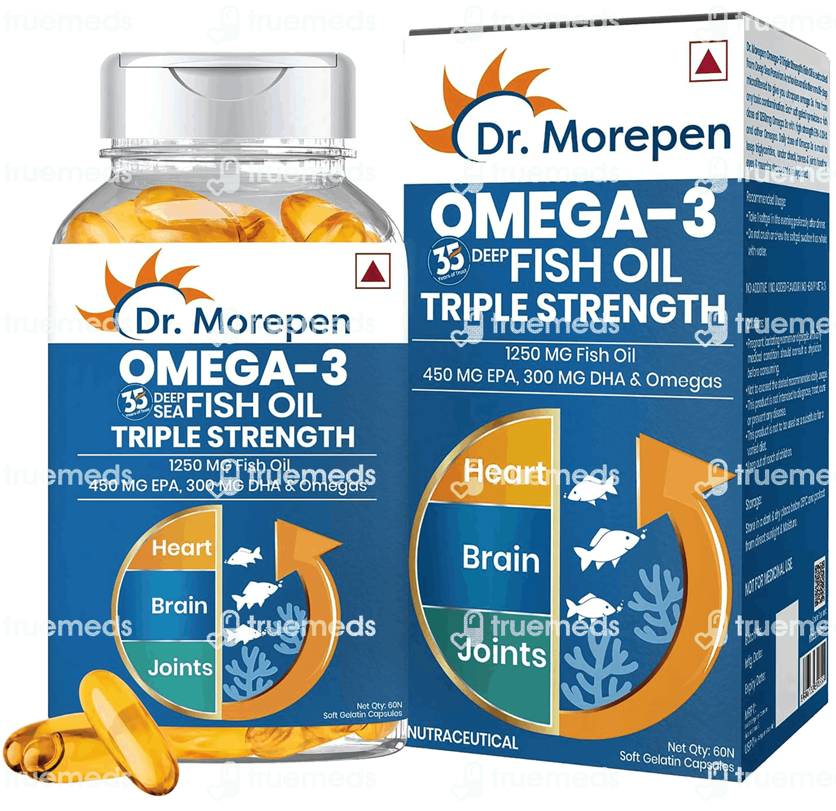 Dr Morepen Omega 3 Fish Oil Triple Strength Softgel Capasule 60 - Uses ...