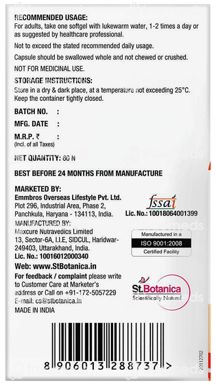 St Botanica Salmon Fish Oil 1000 Mg Softgels Capsule 60 - Uses, Side ...