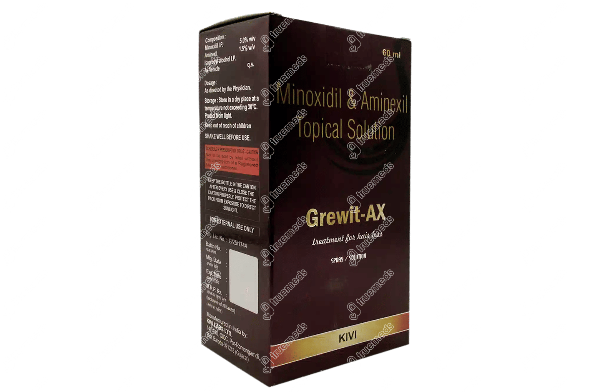 Grewit Ax Solution 60 Ml - Uses, Side Effects, Dosage, Price | Truemeds