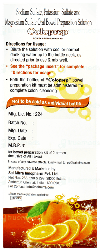 Coloprep Orange Flv Kit Solution 2177 Ml - Uses, Side Effects, Dosage ...