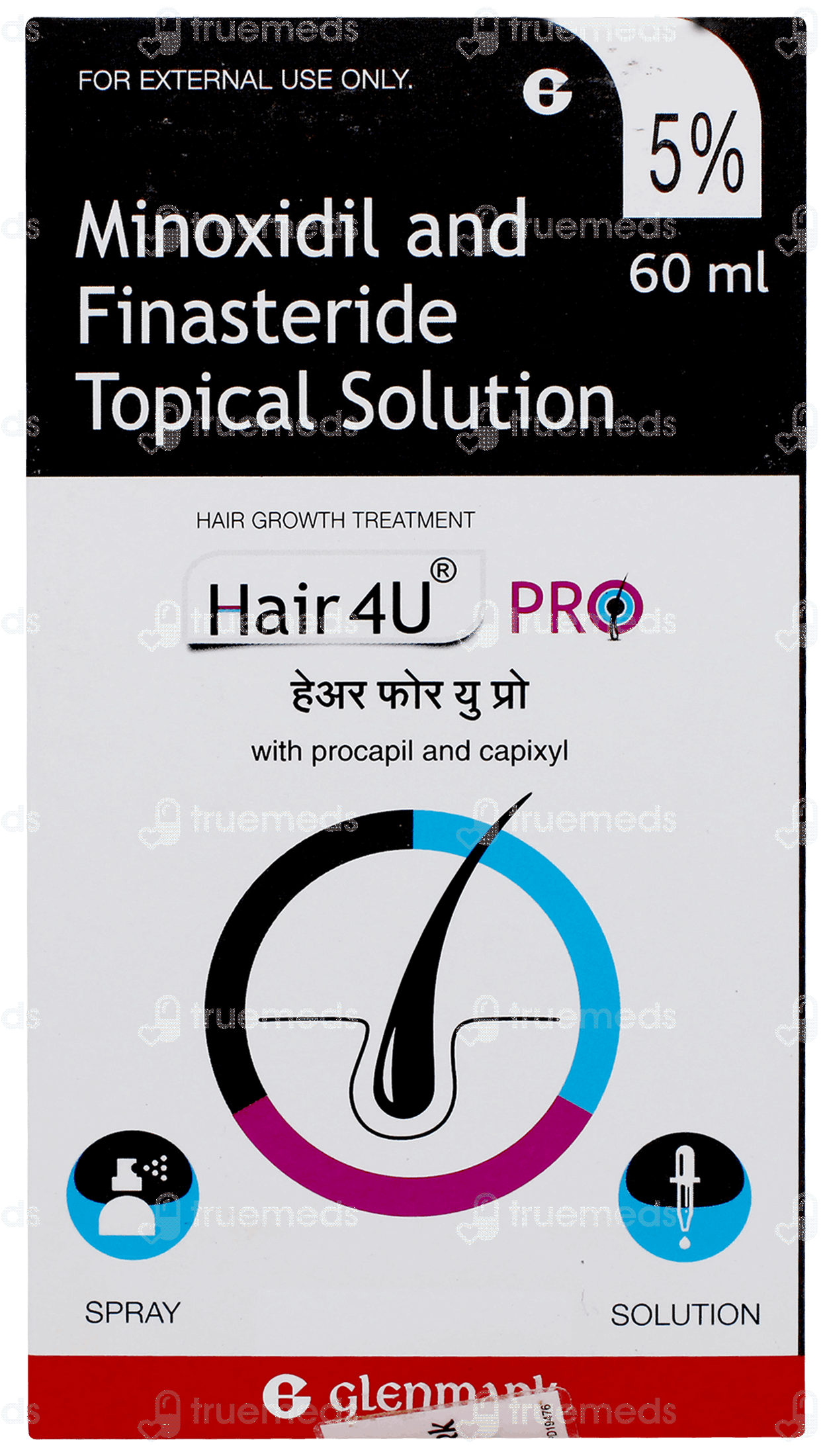 Hair 4u Pro Solution 60 Ml - Uses, Side Effects, Dosage, Price | Truemeds