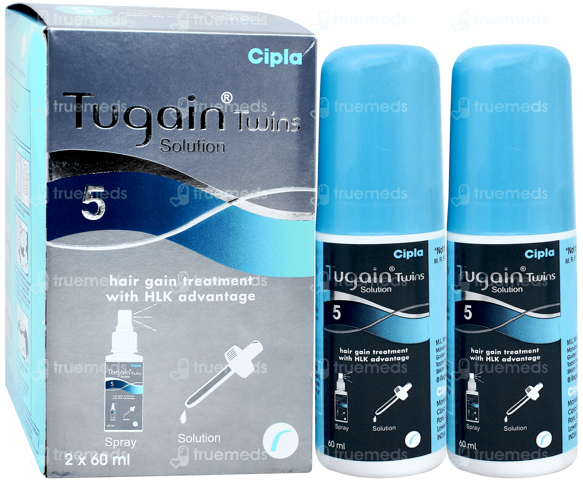 Tugain 5 Twins Solution 60 Ml Pack Of 2 - Uses, Side Effects, Dosage ...