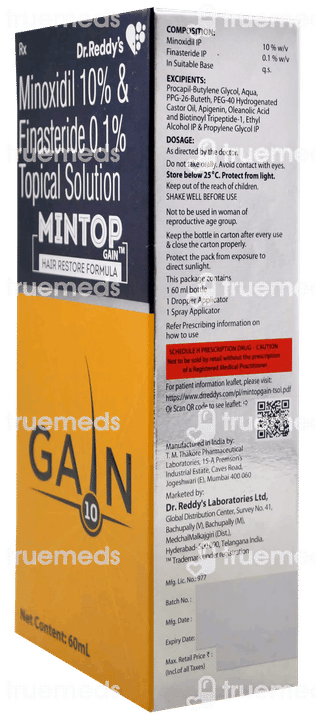 Mintop Gain 1001 Topical Solution 60 Ml - Uses, Side Effects, Dosage ...