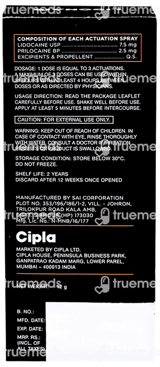 Lidonair Spray 12 Gm - Uses, Side Effects, Dosage, Price | Truemeds