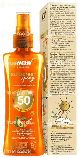 Wow Skin Science Sunscreen Spf 50 Spray 100 Ml - Uses, Side Effects ...