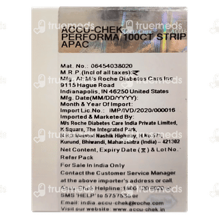Accu Chek Performa Strips 100 - Uses, Side Effects, Dosage, Price ...