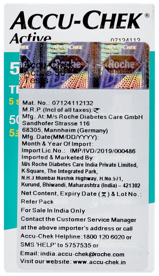 Accu Chek Active Strips 50 - Uses, Side Effects, Dosage, Price | Truemeds