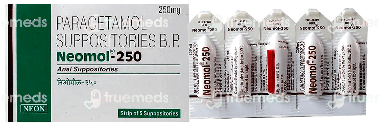 Neomol 250 MG Suppository | Order NEOMOL 250 MG SUPPOSITORY 5 Online at ...