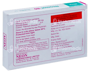 Neomol 80 MG Suppository | Order NEOMOL 80 MG SUPPOSITORY 5 Online at ...
