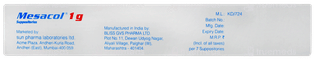 Mesacol 1 G Suppositories 7 - Uses, Side Effects, Dosage, Price | Truemeds