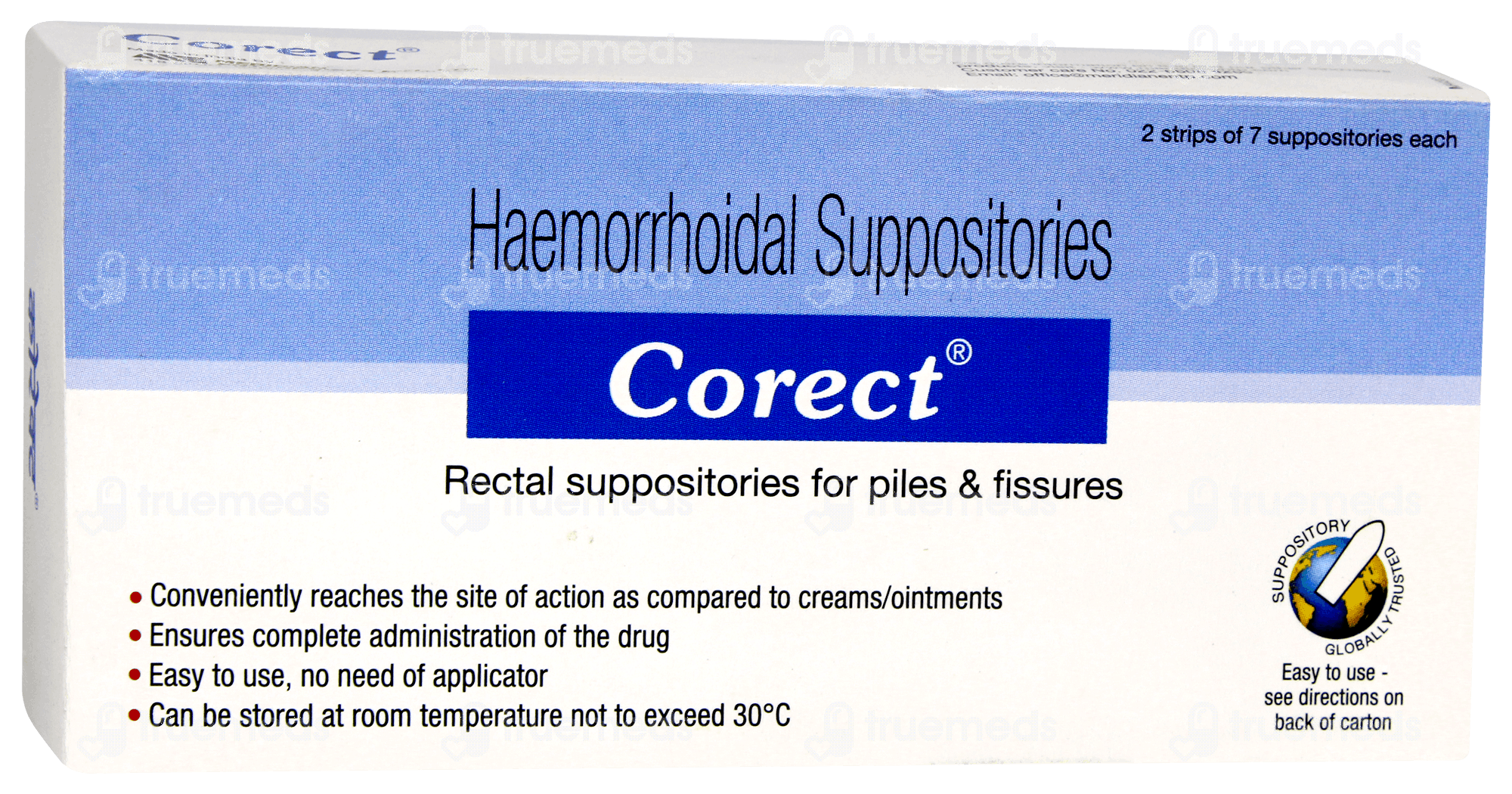 Corect Suppository Pack Of 2 7 - Uses, Side Effects, Dosage, Price ...