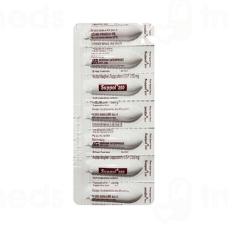 Suppol 250 Mg Suppositories 7 - Uses, Side Effects, Dosage, Price ...