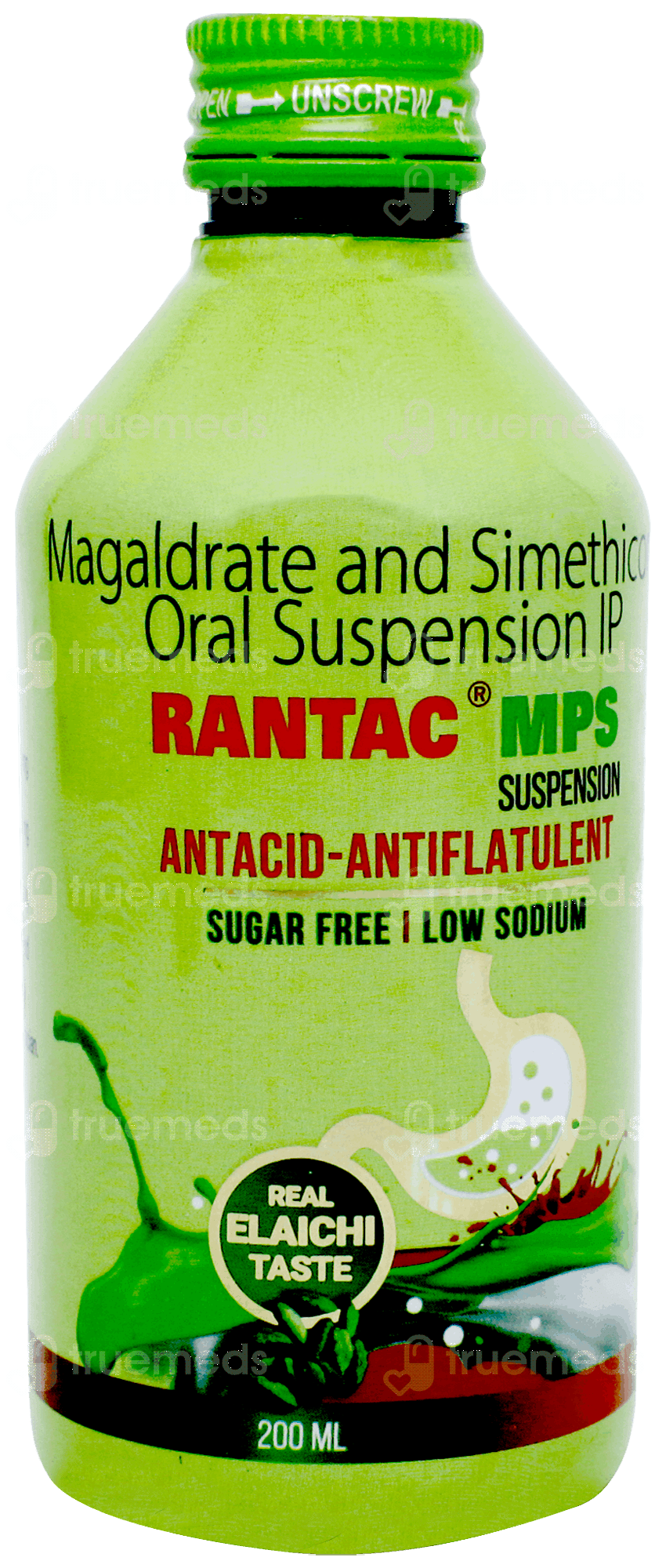 Rantac Mps Sugarfree Elaichi Suspension 200 Ml - Uses, Side Effects ...
