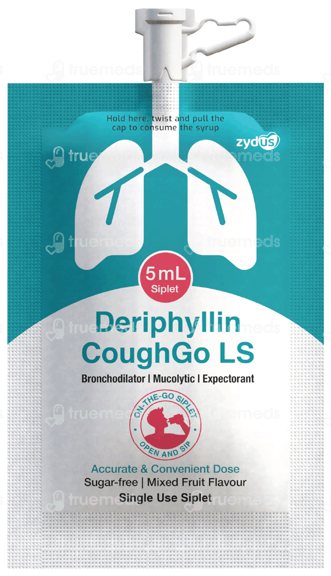 Deriphyllin Coughgo Ls Mixed Fruit Flavour Sugar Free Syrup 5ml: Uses ...