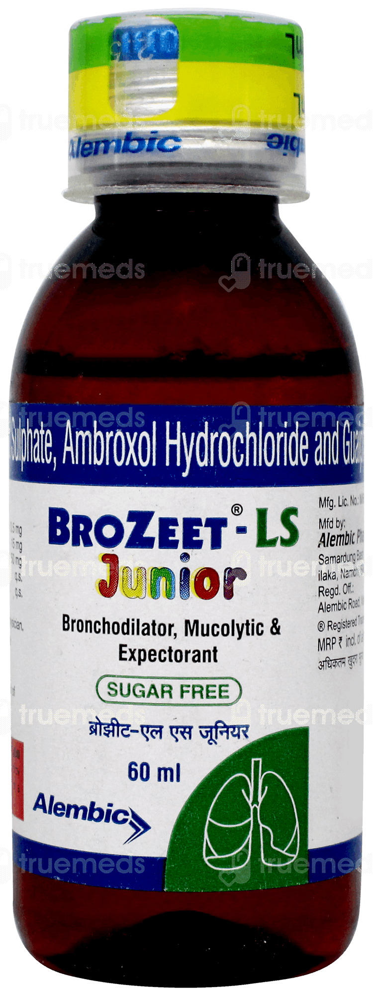 Brozeet Ls Junior Sugar Free Expectorant 60ml - Uses, Side Effects ...