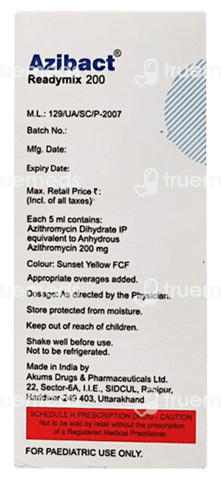 Azibact Readymix 200 Suspension: Uses, Side Effects, Price & Substitutes