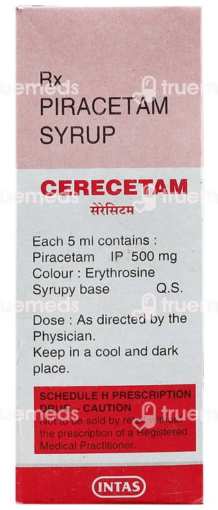 Cerecetam 500 Mg Syrup 100 Ml - Uses, Side Effects, Dosage, Price | Truemeds