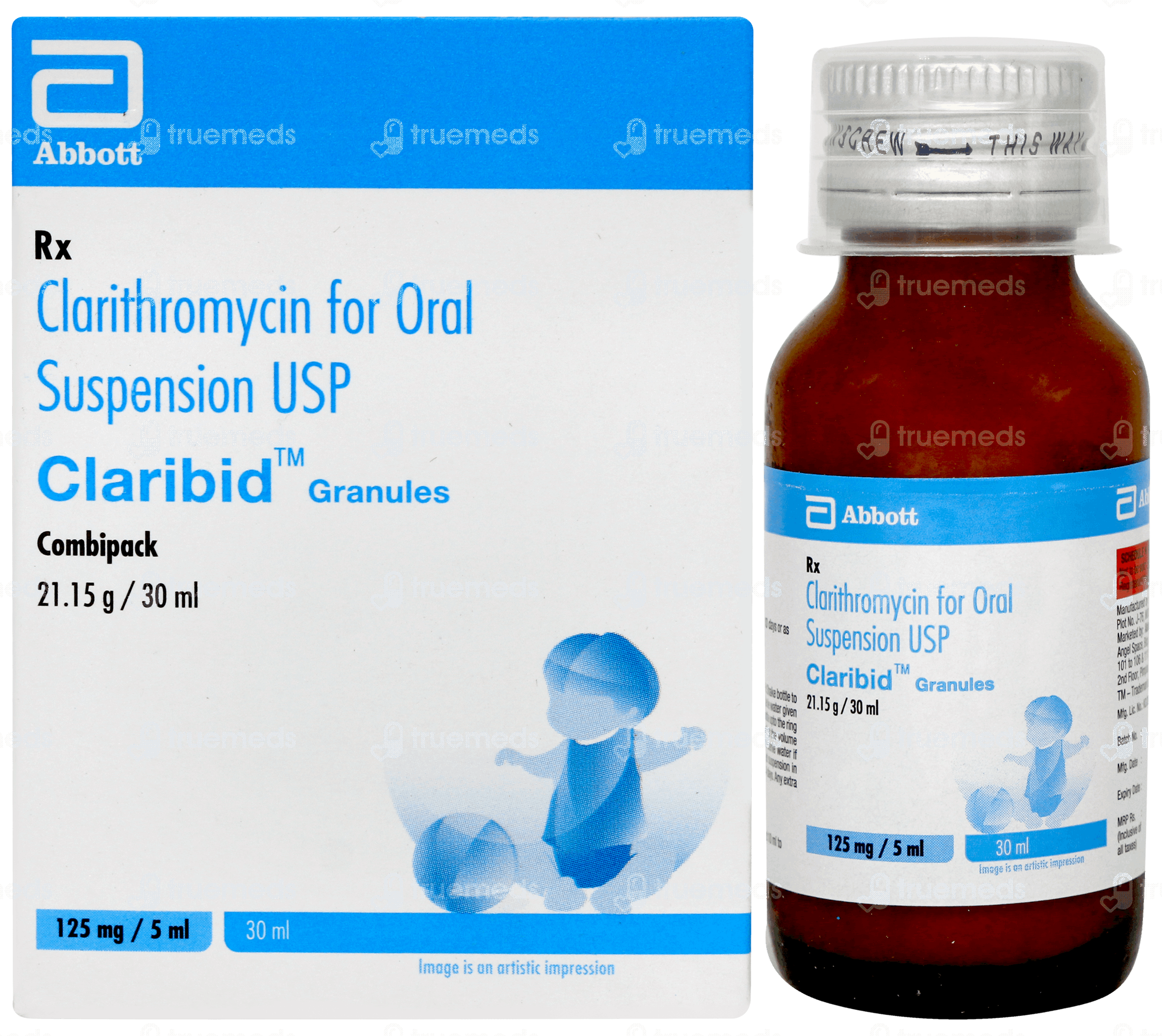 Claribid 125 Mg Syrup 30 Ml - Uses, Side Effects, Dosage, Price | Truemeds