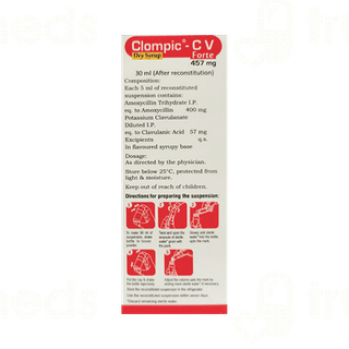 Clompic Cv Forte 400/57 Mg Syrup: Uses, Side Effects, Price & Substitutes