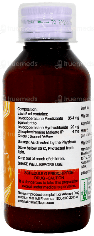 Lupituss Cpm 420 Mg Syrup 100 Ml - Uses, Side Effects, Dosage, Price ...