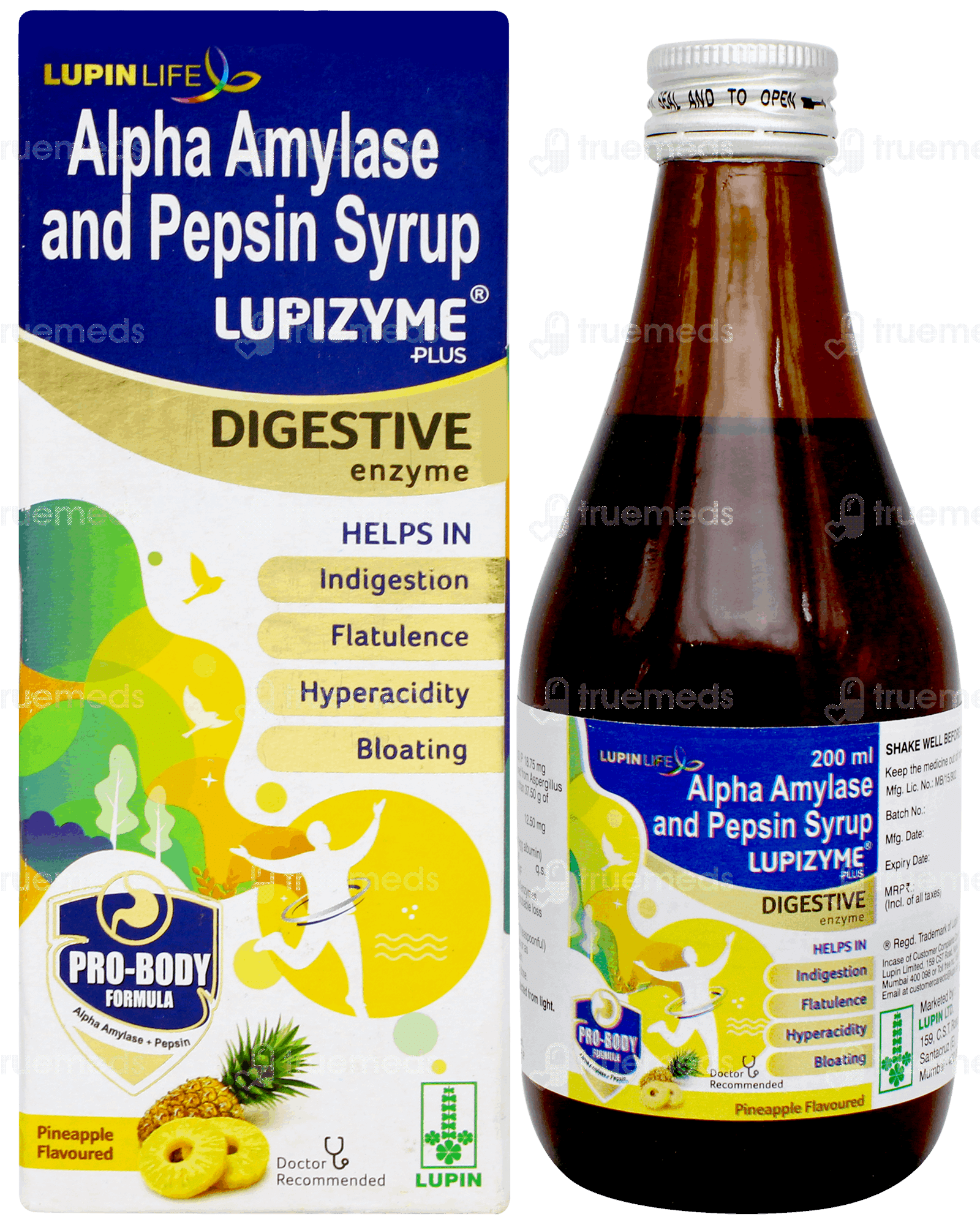 Lupizyme Plus Pineapple Syrup 200 ML | Order Lupizyme Plus Pineapple ...