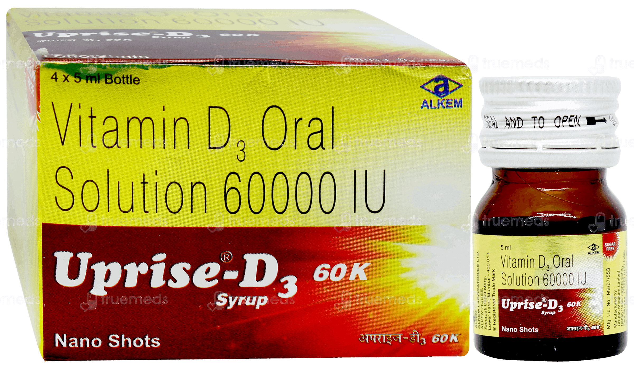 Uprise D3 60k Nano Shots Sugar Free Syrup 5ml: Uses, Side Effects ...