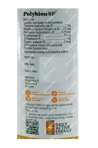 Polybion Sf Syrup 400 Ml - Uses, Side Effects, Dosage, Price | Truemeds
