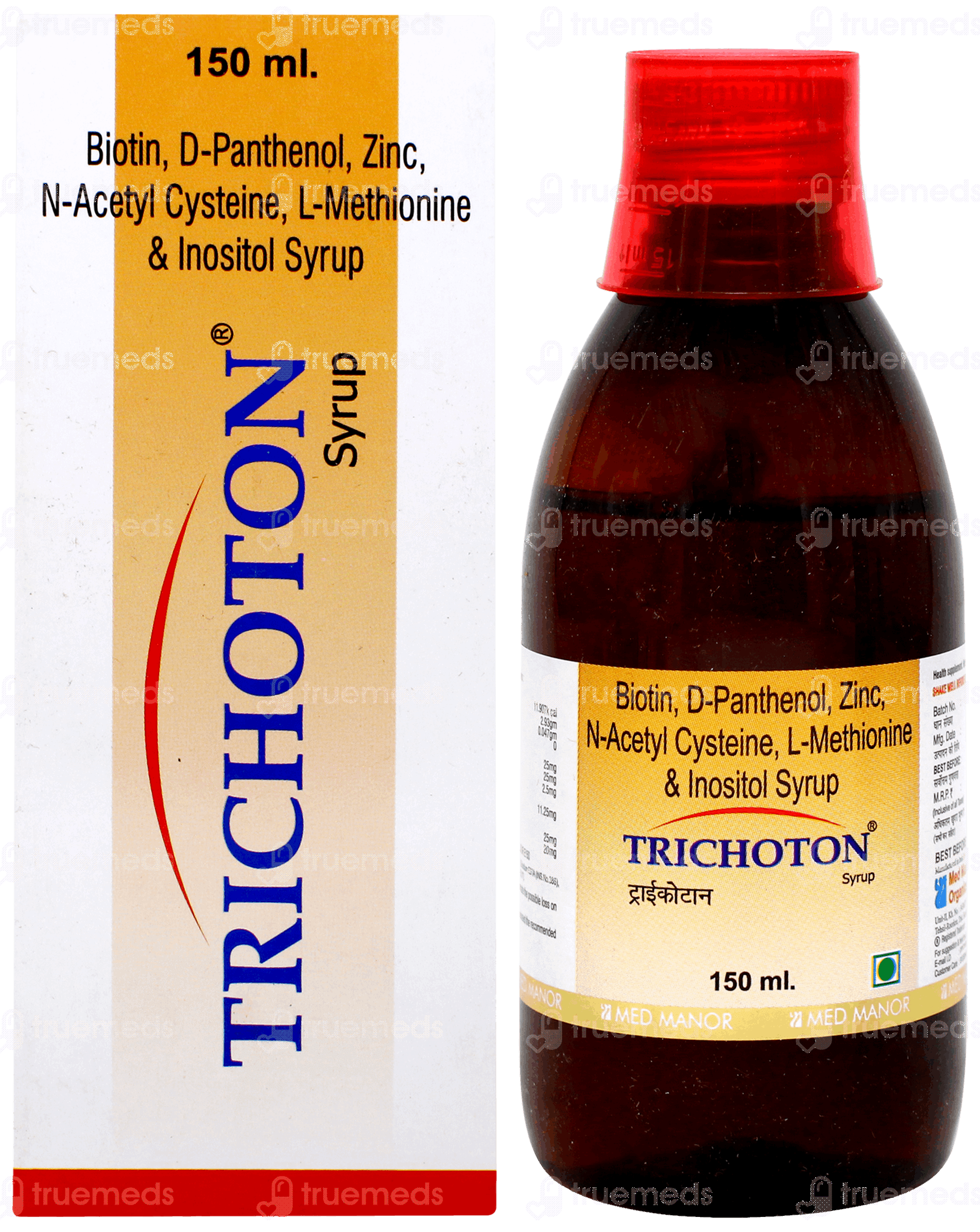 Trichoton Syrup 150 Ml - Uses, Side Effects, Dosage, Price | Truemeds