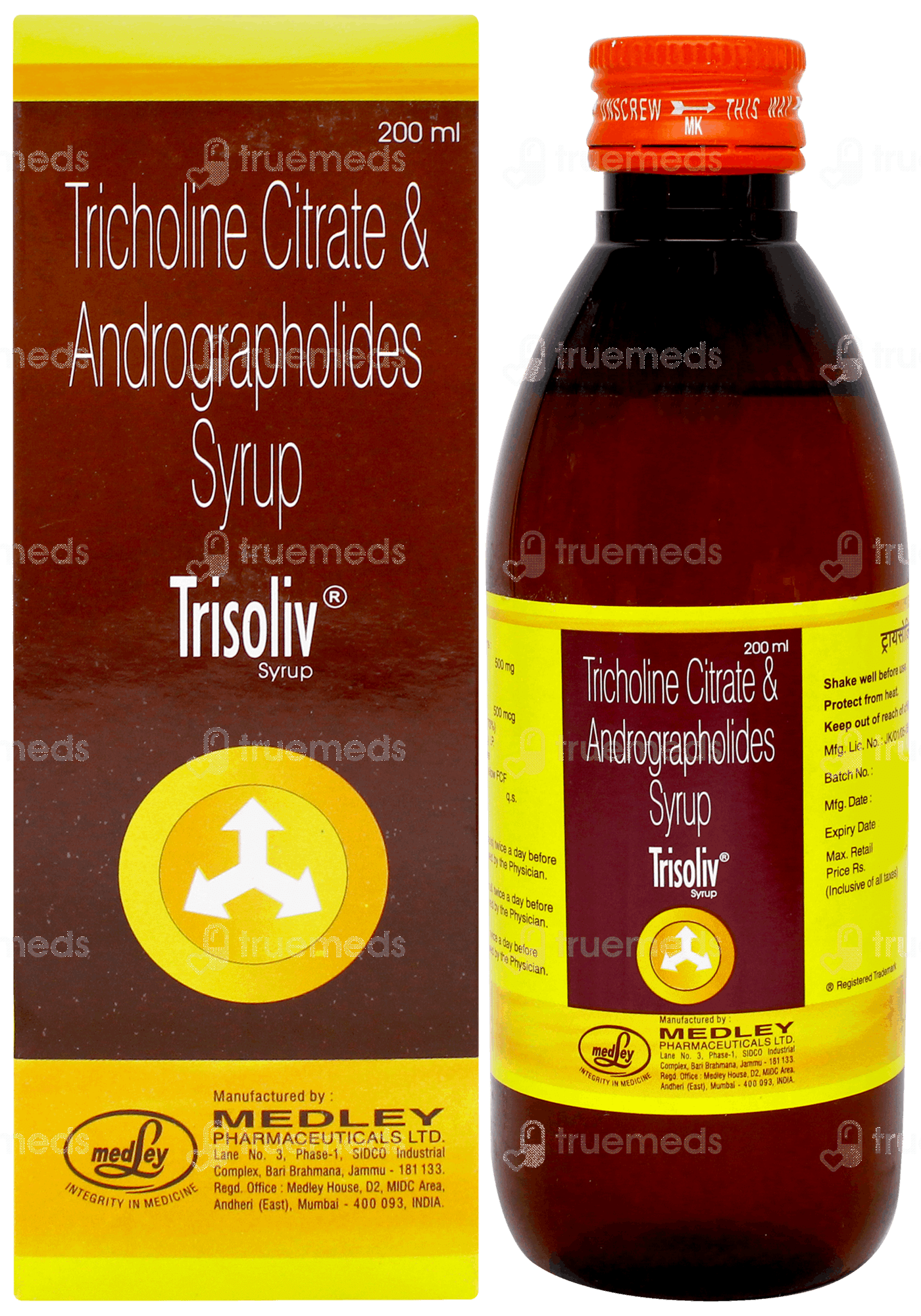 Trisoliv 500500 Mg Syrup 200 Ml - Uses, Side Effects, Dosage, Price | Truemeds
