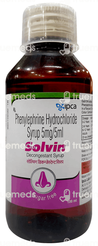 Solvin Decongestant 5 Mg Sf Syrup 100 Ml - Uses, Side Effects, Dosage ...