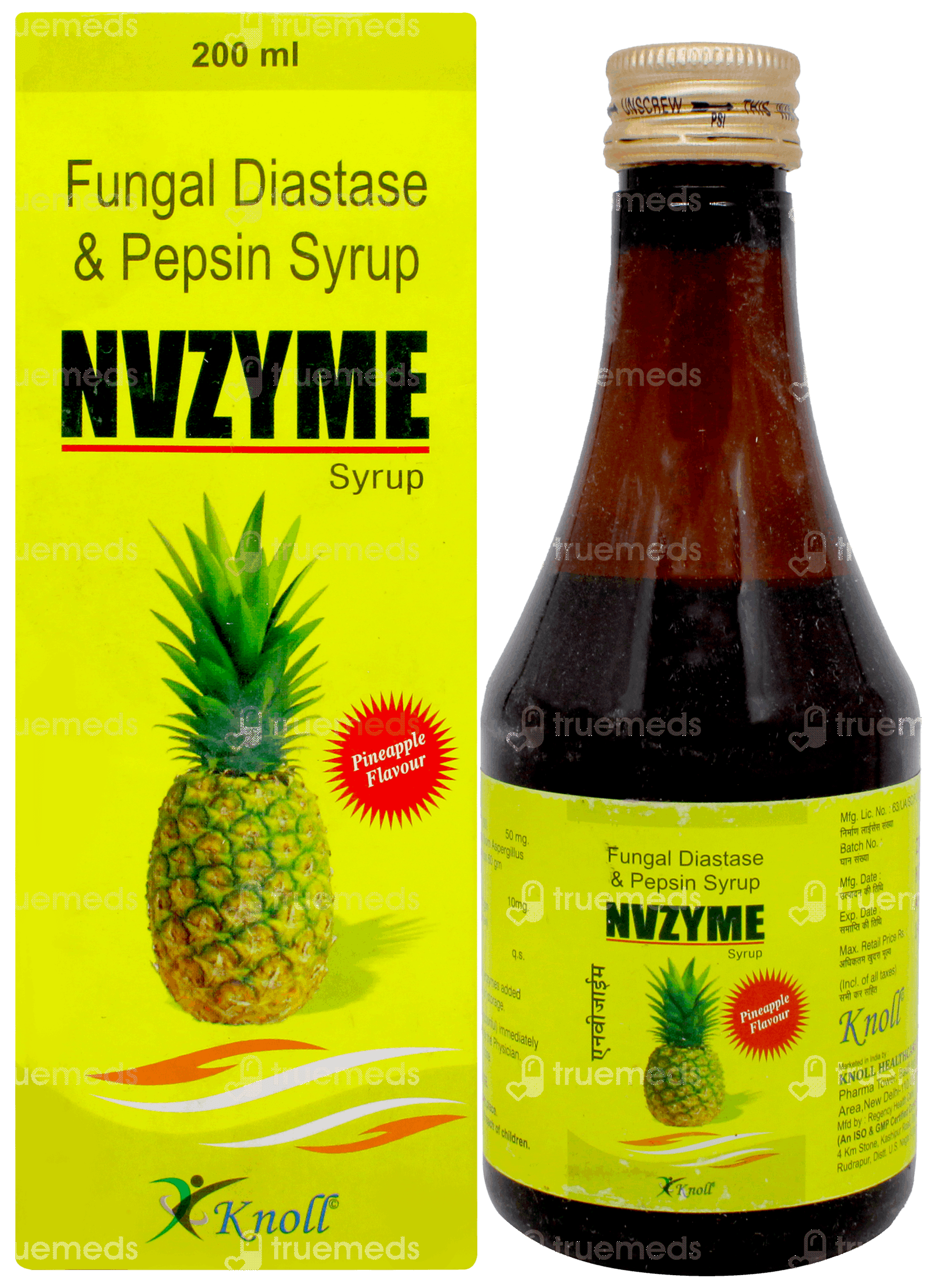 Nvzyme Syrup 200 Ml - Uses, Side Effects, Dosage, Price | Truemeds