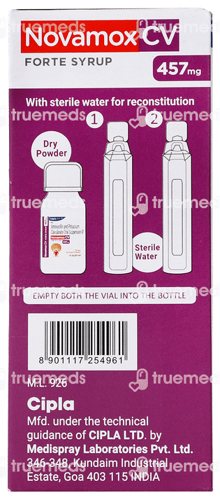Novamox Cv Forte 400/57 MG Syrup 60 ML | Order Novamox Cv Forte 400/57 ...