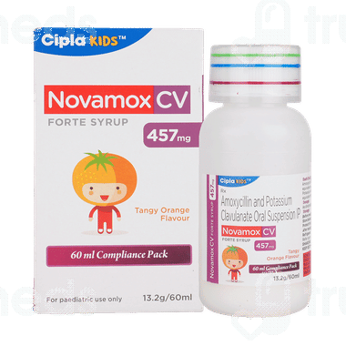 Novamox Cv Forte 400/57 Mg Syrup 60 Ml: Uses, Side Effects, Price ...