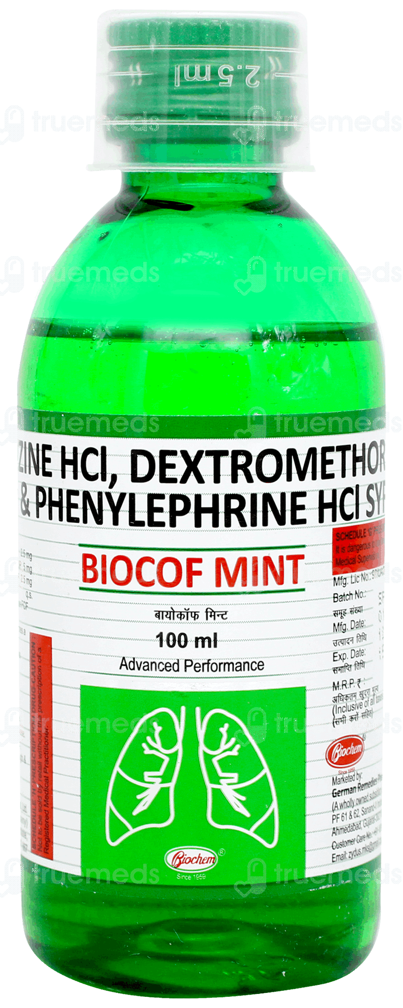 Biocof Mint Syrup 100 Ml - Uses, Side Effects, Dosage, Price | Truemeds