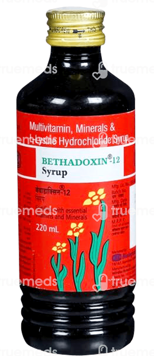 Bethadoxin 12 Syrup 220 Ml - Uses, Side Effects, Dosage, Price | Truemeds