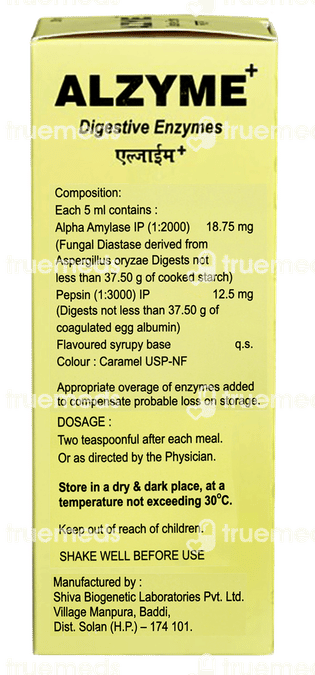 Alzyme Plus Cardamom Syrup 200 Ml - Uses, Side Effects, Dosage, Price ...