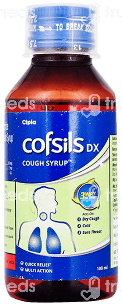 Cofsils Dx Cough Syrup 100 Ml - Uses, Side Effects, Dosage, Price ...