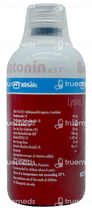 Betonin Ast Sugar Free Syrup 200 Ml - Uses, Side Effects, Dosage, Price ...