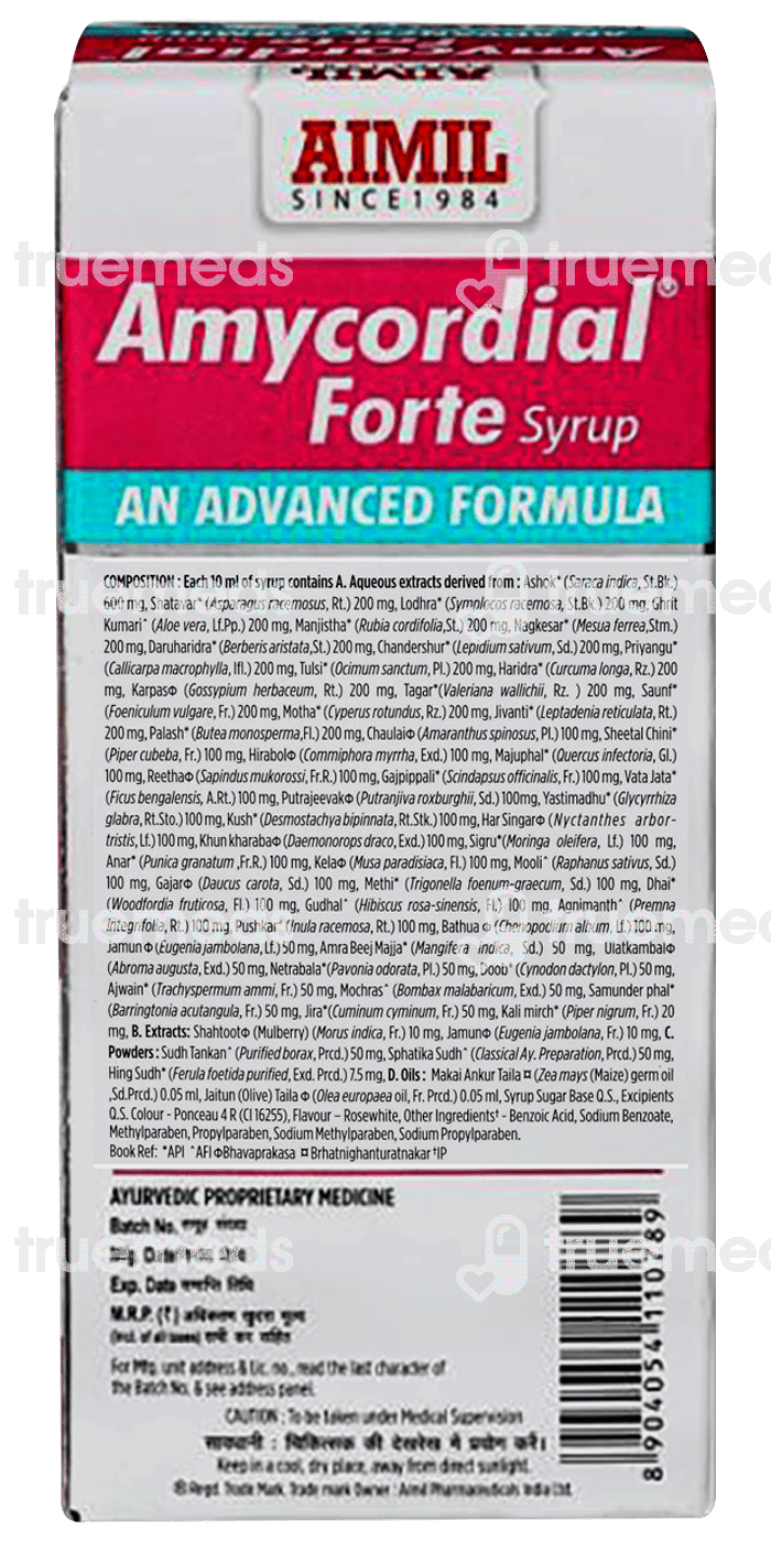 Amycordial Forte Women Wellness Syrup 450 Ml - Uses, Side Effects ...