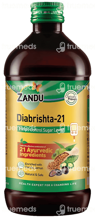 Zandu Diabrishta 21 Syrup 650 Ml - Uses, Side Effects, Dosage, Price ...