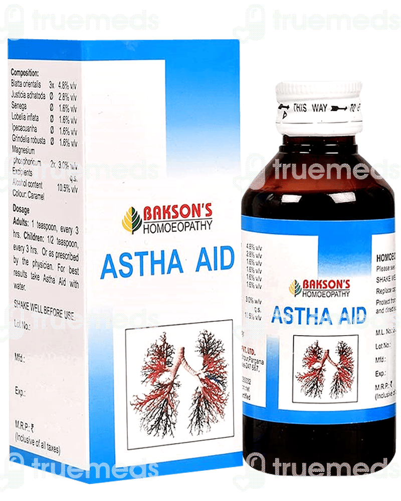 Baksons Astha Aid Syrup 115 Ml - Uses, Side Effects, Dosage, Price ...