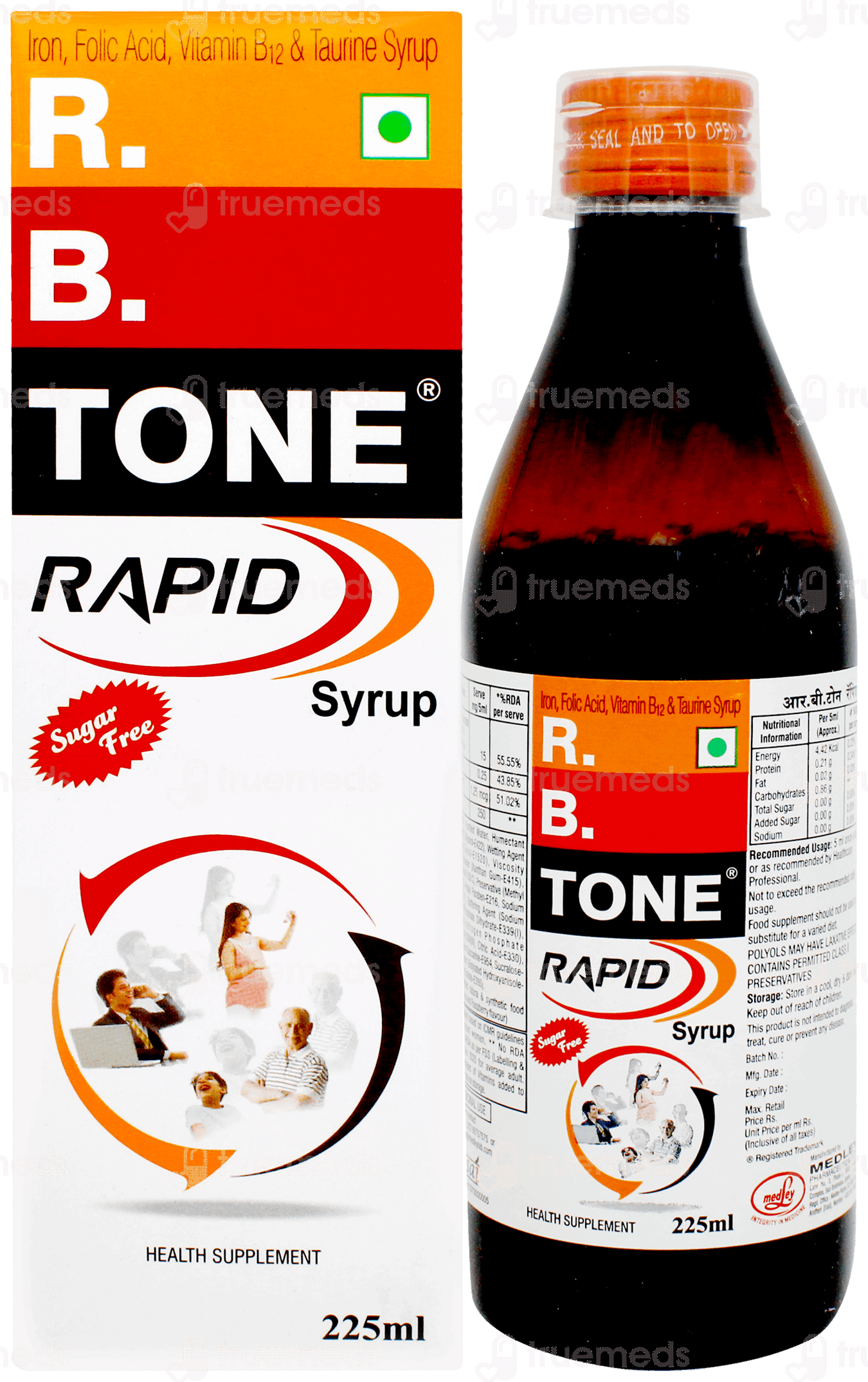 R B Tone Rapid Sugarfree Syrup 225 Ml - Uses, Side Effects, Dosage ...