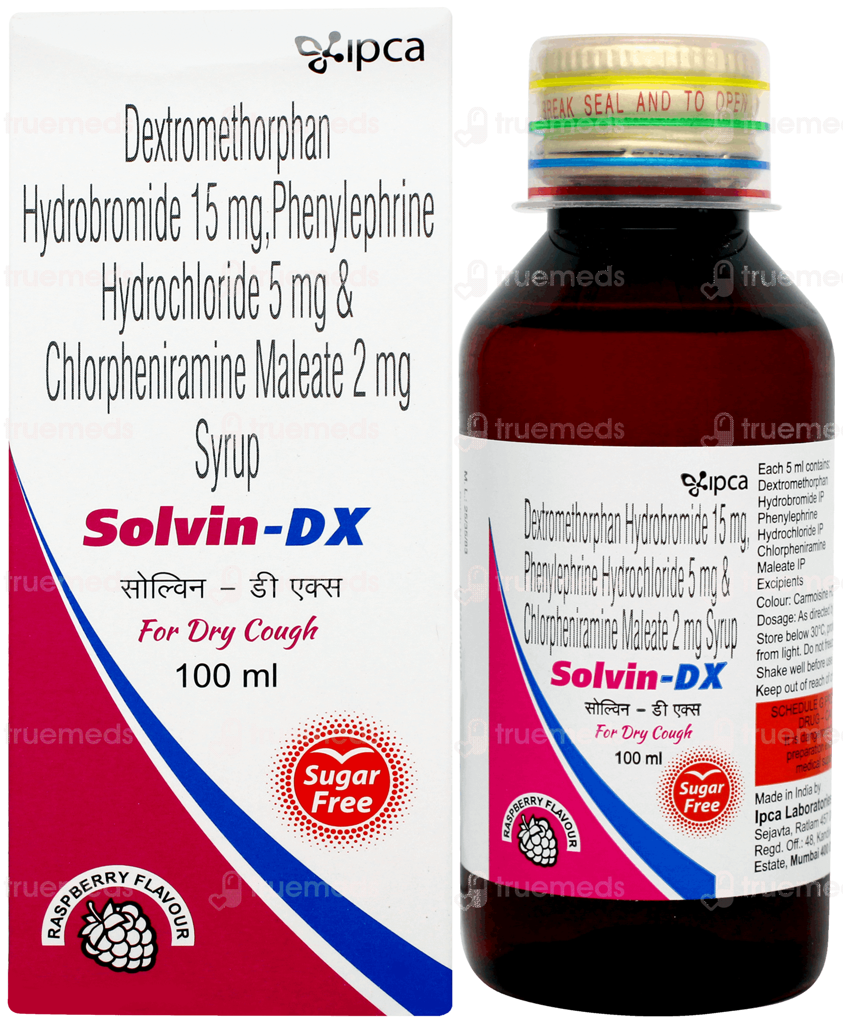 Solvin Dx Raspberry Flavour Sugar Free Syrup 100Ml: Uses, Side Effects ...