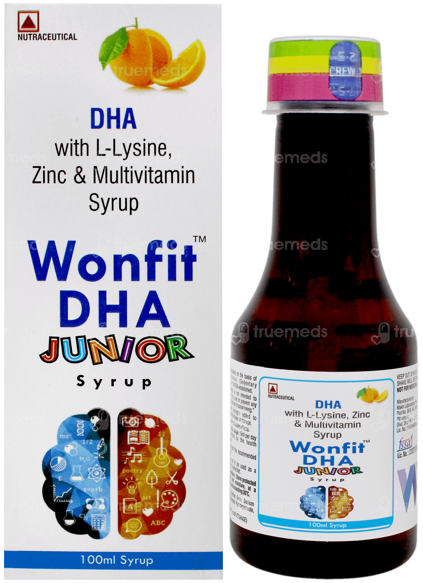 Wonfit Dha Junior Orange Flavour Syrup 100 Ml - Uses, Side Effects ...