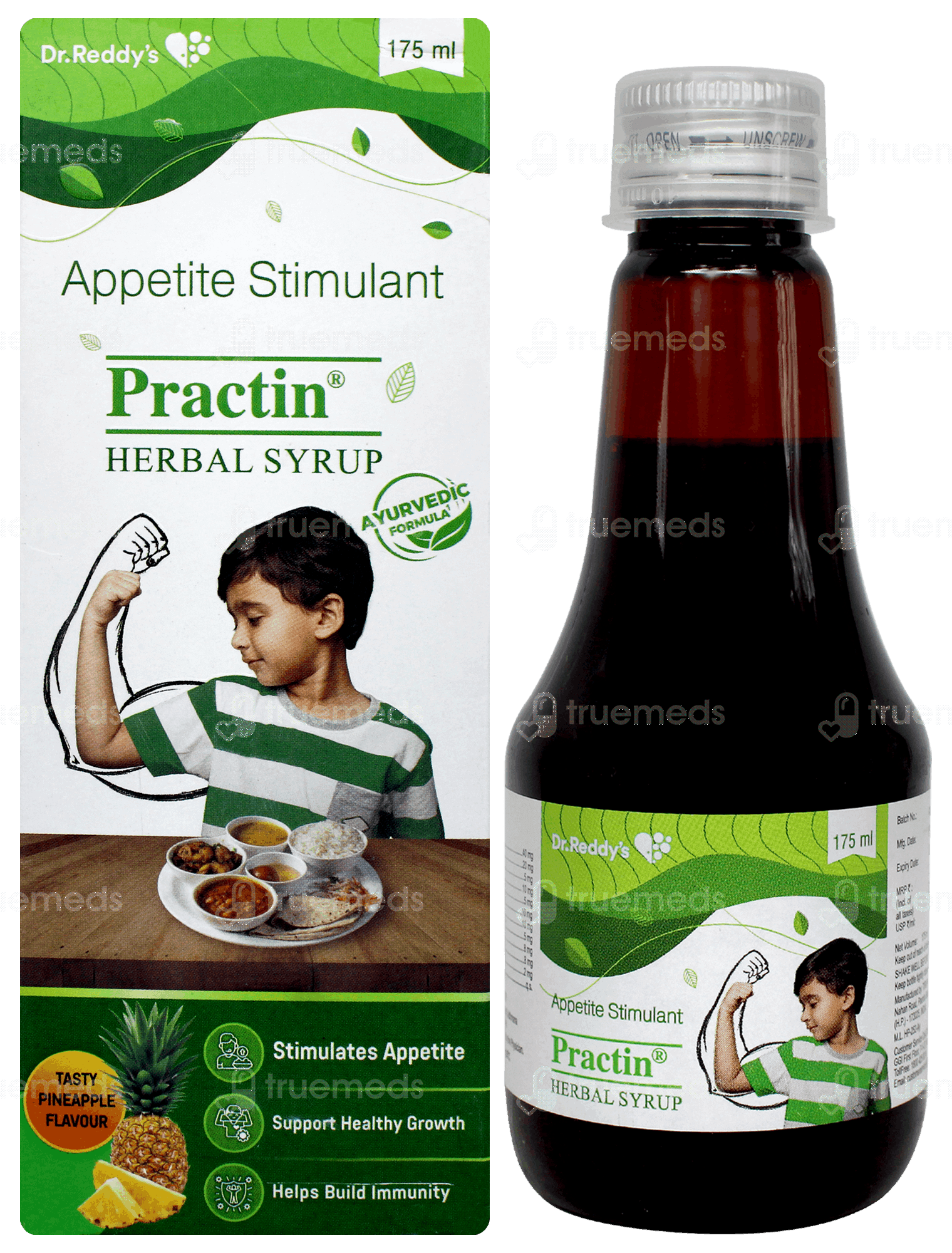 Practin Pineapple Flavour Herbal Syrup 175ml - Uses, Side Effects ...