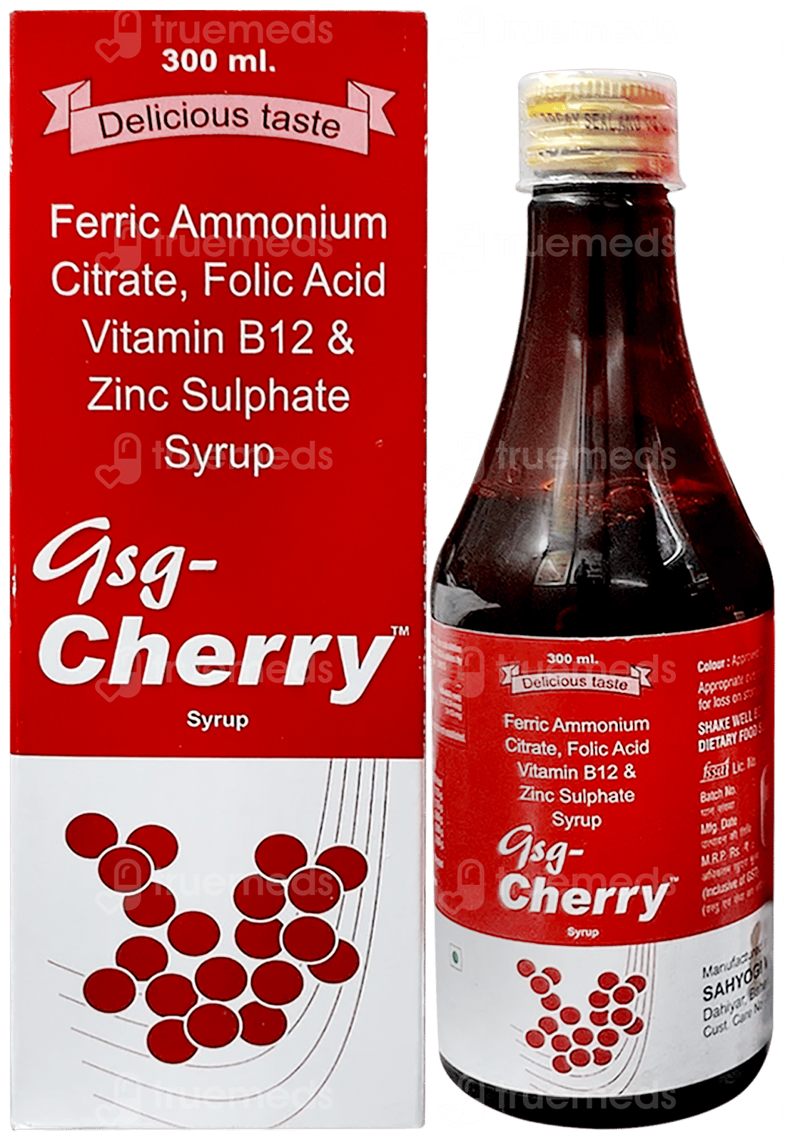 Gsg Cherry Syrup 300ml - Uses, Side Effects, Dosage, Price | Truemeds