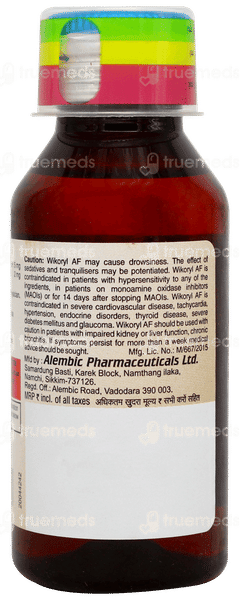 Wikoryl Af Syrup 75ml - Uses, Side Effects, Dosage, Price | Truemeds